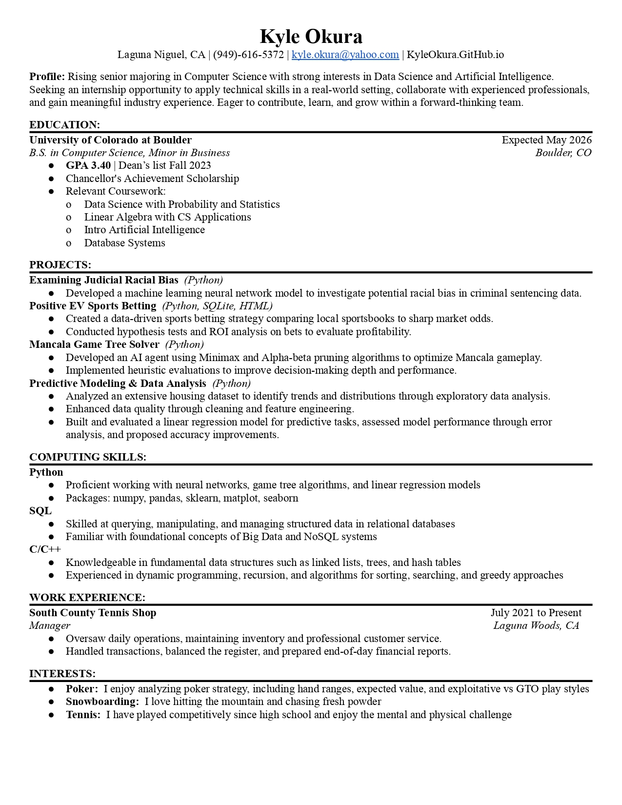 Kyle Okura | Portfolio